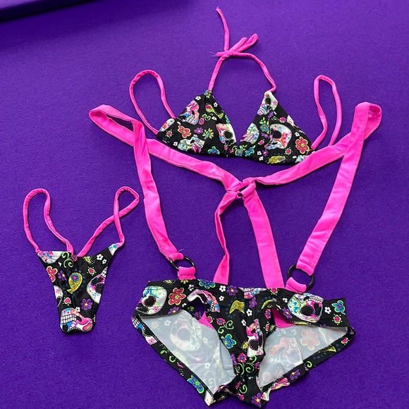 Intimates & Sleepwear | Custom Made Candy Skull Outfit With Suspenders ...